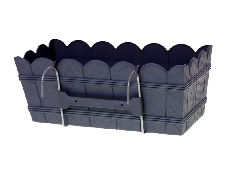 Skrzynka balkonowa Form Plastic Elba z uchwytami antracyt 40 cm 1szt