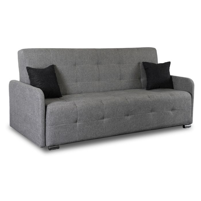 Sofa Aria Mebel Elite Rozkładana z Funkcją Spania i Pojemnikiem Szara 1 ...