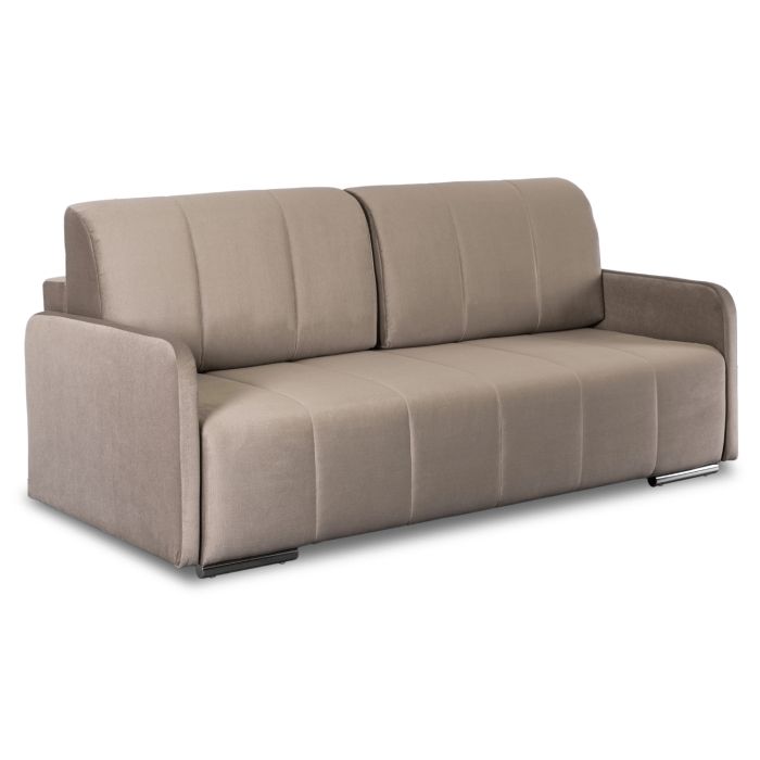 Sofa Ibiza Mebel Elite Rozkładana z Funkcją Spania i Pojemnikiem Beżowa ...
