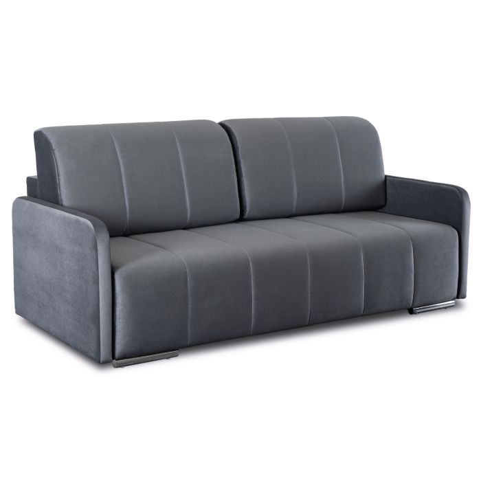 Sofa Ibiza Mebel Elite Rozkładana z Funkcją Spania i Pojemnikiem Szara ...