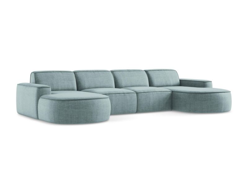 Sofa modułowa panoramiczna LaMiaSofa MELISSA z tkaniny strukturalnej ...