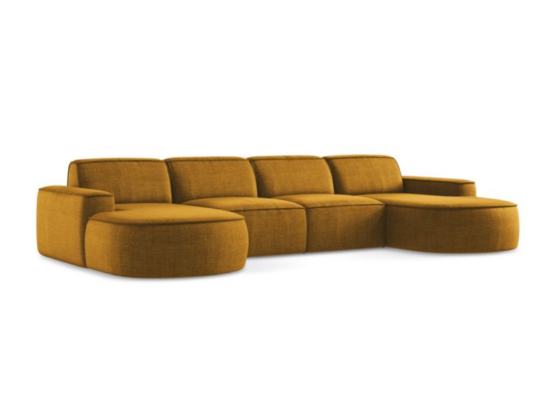 Sofa modułowa panoramiczna LaMiaSofa MELISSA z tkaniny strukturalnej ...
