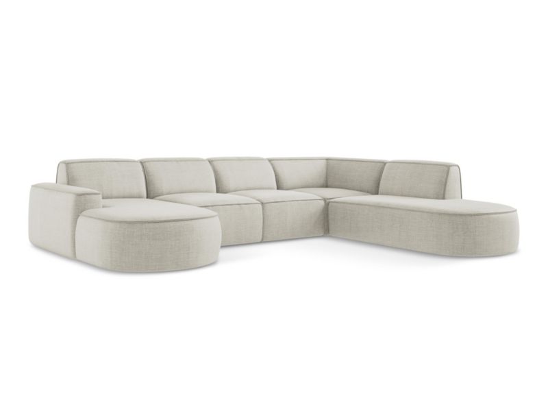 Sofa modułowa panoramiczna LaMiaSofa MELISSA z tkaniny strukturalnej ...