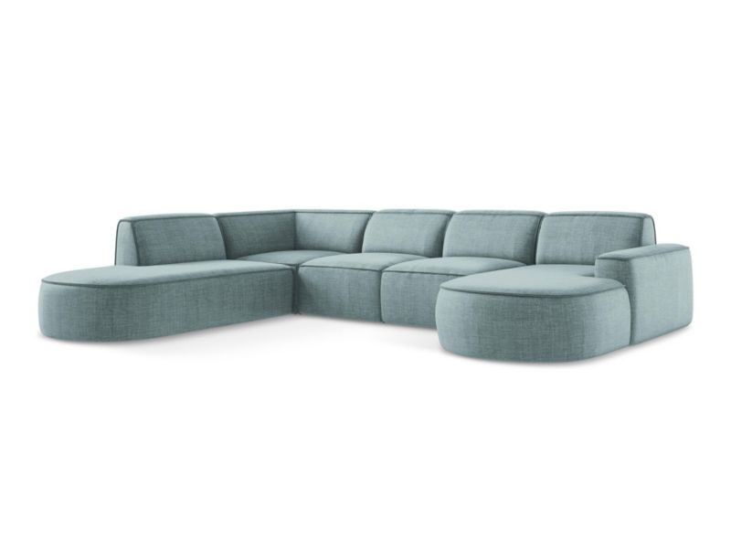 Sofa modułowa panoramiczna LaMiaSofa MELISSA z tkaniny strukturalnej ...