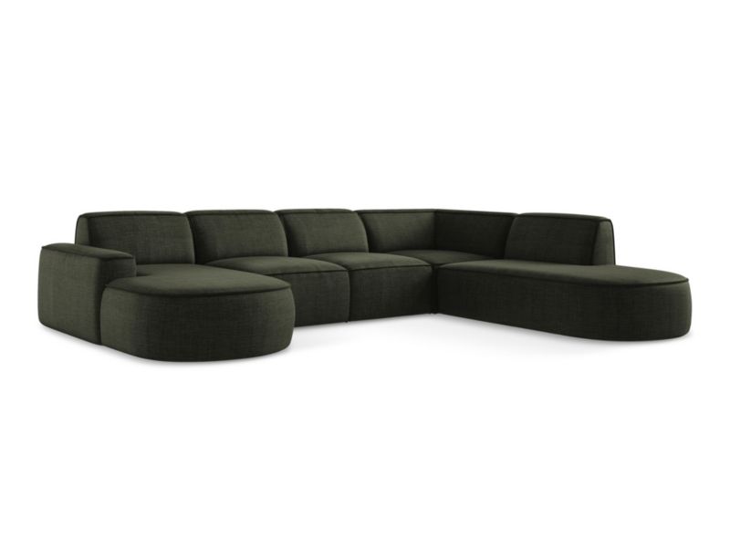 Sofa modułowa panoramiczna LaMiaSofa MELISSA z tkaniny strukturalnej ...