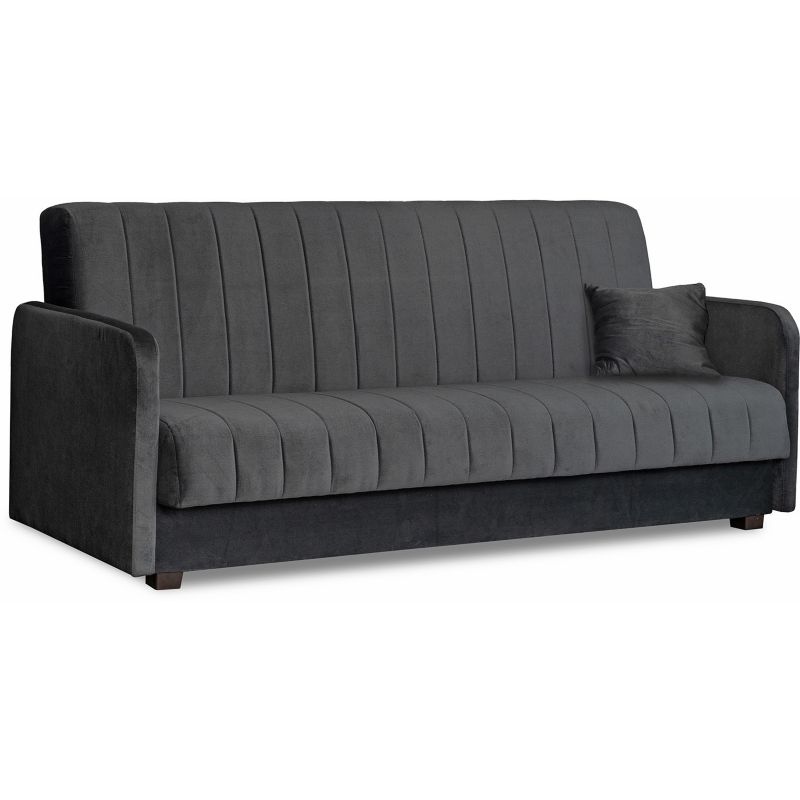 Sofa Porto Mebel Elite Rozkładana z Funkcją Spania i Pojemnikiem Szara ...