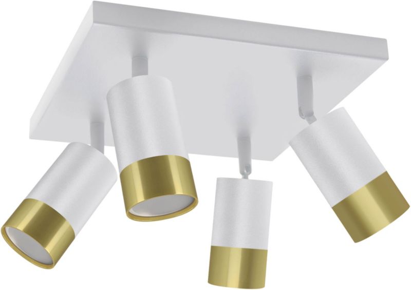 Spot Struhm Puzon 4 x GU10 biały / złoty | Majsterkowanie w Castoramie