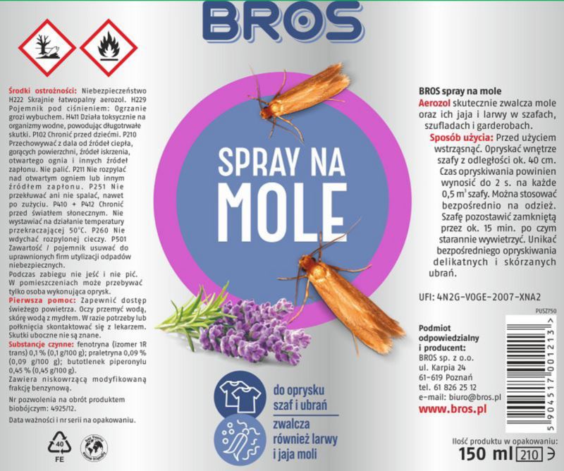 Spray na mole Bros 150 ml