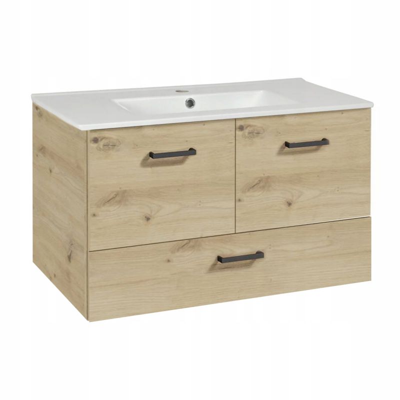 Szafka do Łazienki Stamar z Umywalką 800 x 470 mm Dąb Artisan Szuflada ...