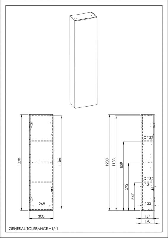 Szafka do zabudowy nad stelaż Roca Style 30 cm fume