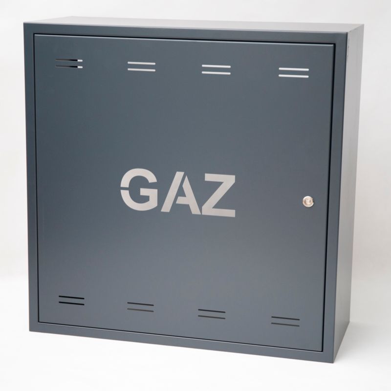 Szafka gazowa natynkowa 60 x 60 x 25 cm antracytowa