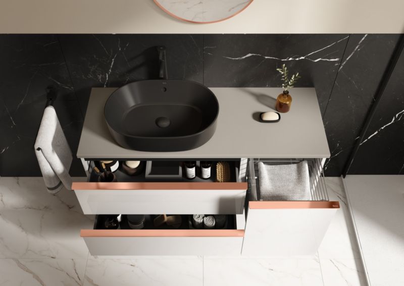 Szafka pod umywalkę Roca Style 80 cm wisząca biały połysk