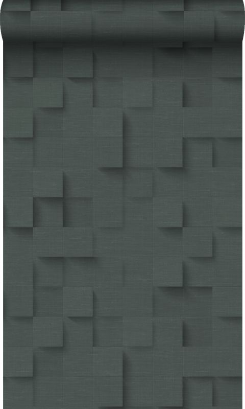 Tapeta Origin Wallcoverings kostki 3D antracytowym 50 x 900 cm - 1 rol.