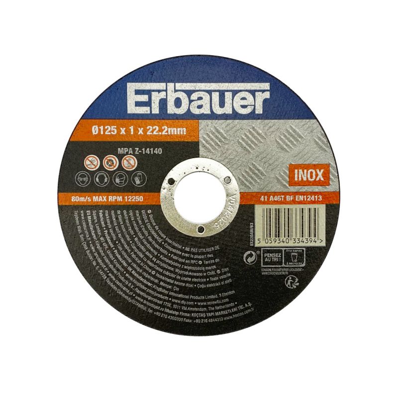 Tarcza do cięcia metalu inox Erbauer 125 x 1 x 22,2 mm | Majsterkowanie w Castoramie
