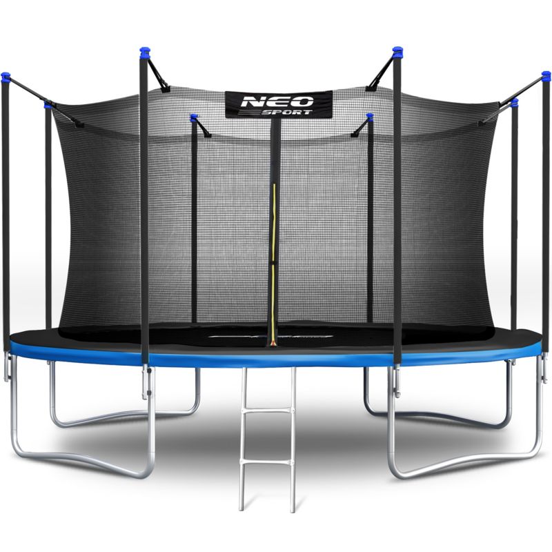 Trampolina ogrodowa Neo-Sport dla dzieci 374cm 12ft + drabinka + siatka zewnętrzna 1szt ...