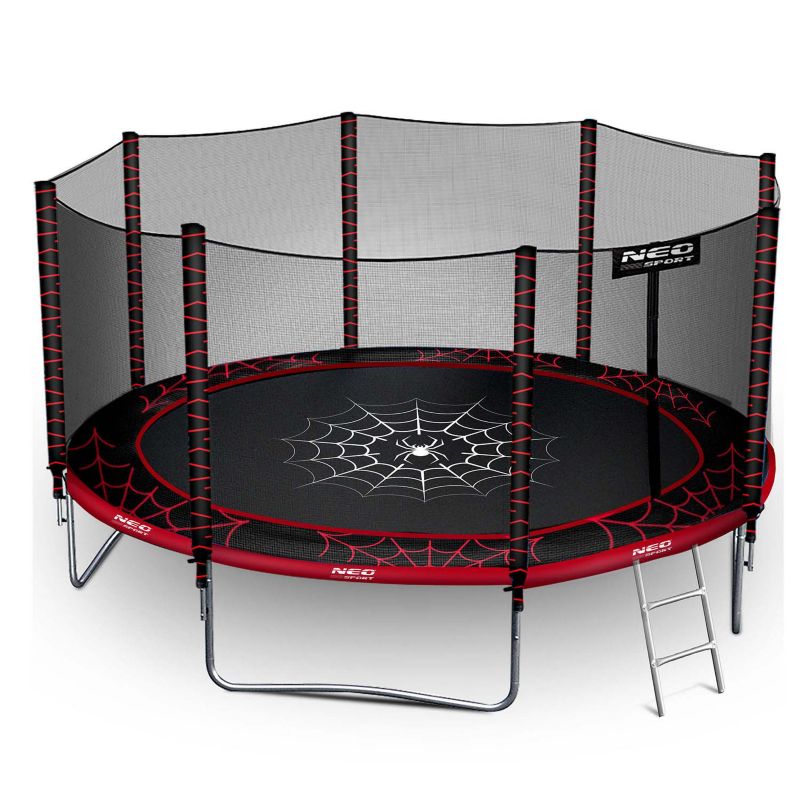 Trampolina ogrodowa Neo-Sport PAJĄK 374cm 12ft + drabinka + siatka zewnetrzna 1szt ...