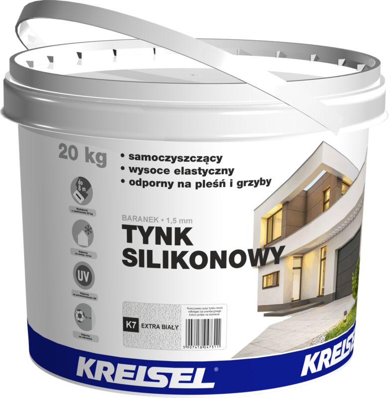 Tynk silikonowy Kreisel K7 extra biały 1,5 mm 20 kg