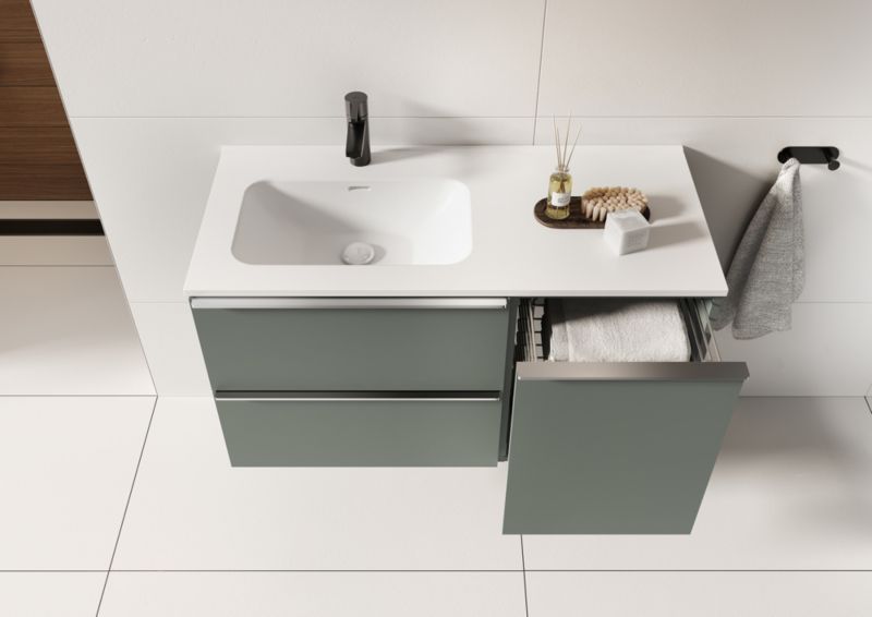 Umywalka ceramiczna meblowa Roca Style 100 cm prawa biała