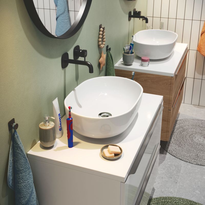 Umywalka nablatowa ceramiczna Cersanit Moduo 50 cm owalna biała ...