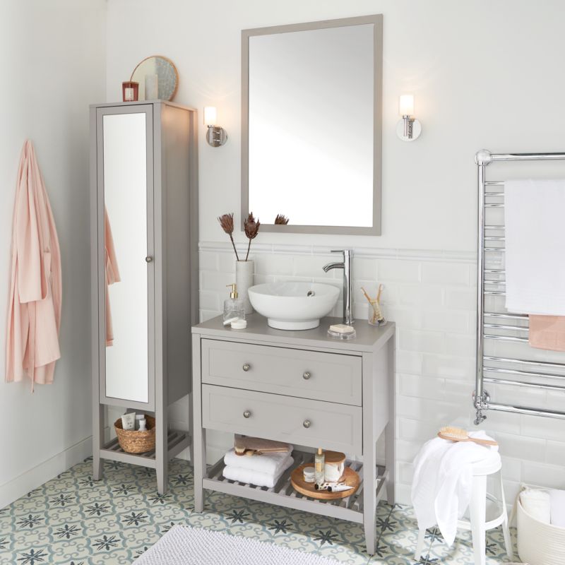 Umywalka nablatowa ceramiczna GoodHome Nura śr. 40 cm biała