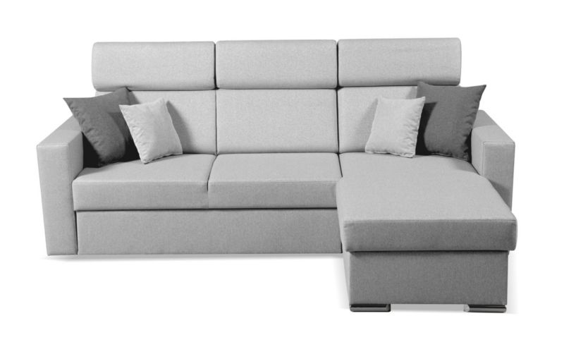 Uniwersalny narożnik Bettso Mils 215x164 cm z funkcją spania i regulowanymi zagłówkami jasny ...