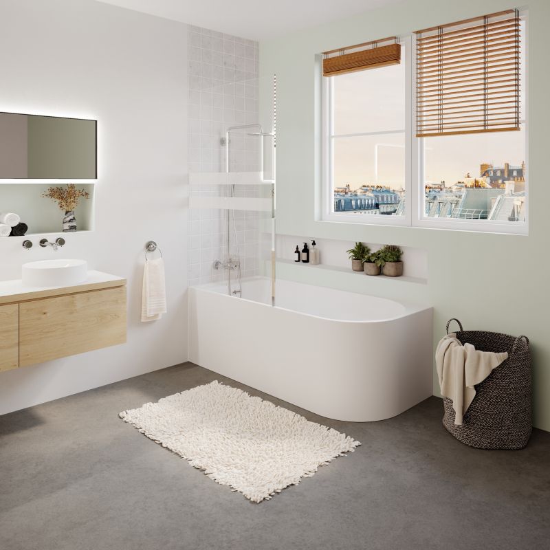 Wanna akrylowa GoodHome Oguta 160 x 75 cm lewa biała