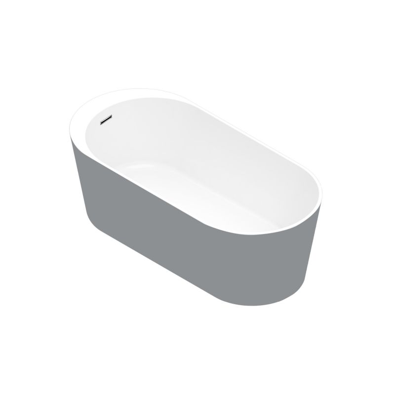 Wanna akrylowa wolnostojąca GoodHome Huron 160 x 75 cm owalna szara ...