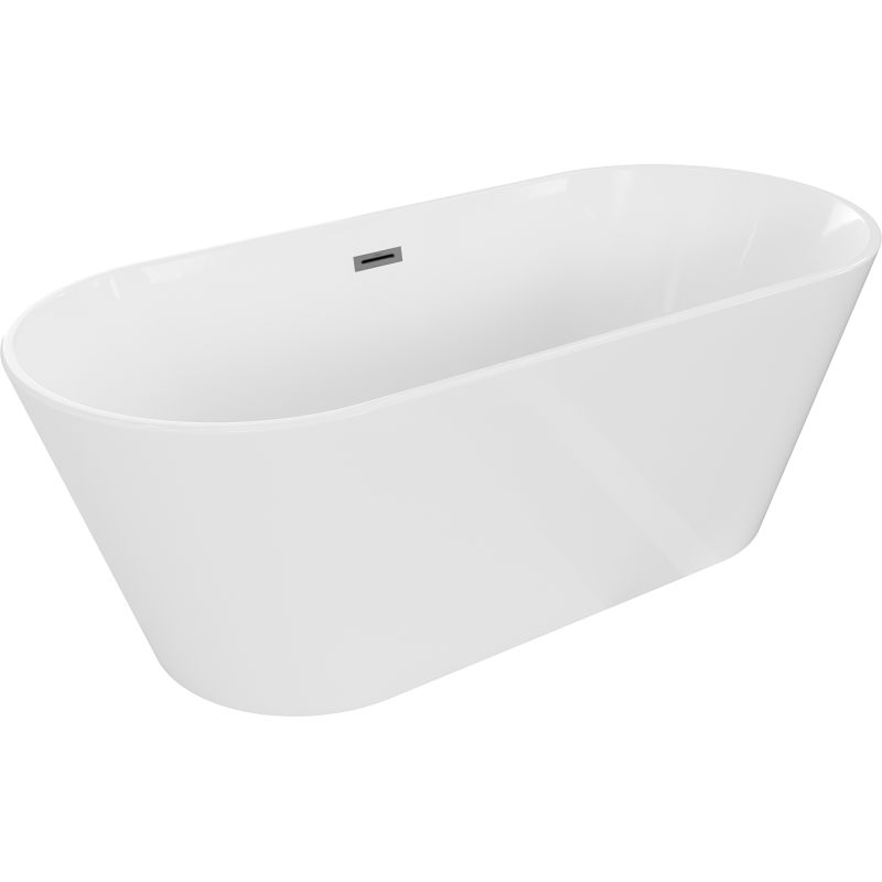 Wanna wolnostojąca Mexen Flavia 150 x 75 cm biała przelew gun metal 1 ...