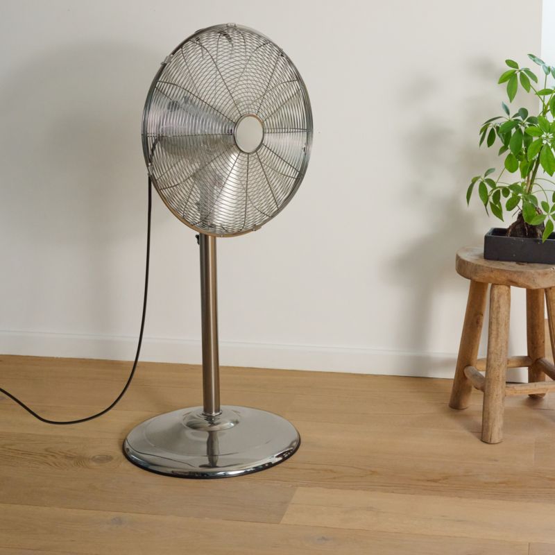 Wentylator stojący 40 cm metalowy chrom