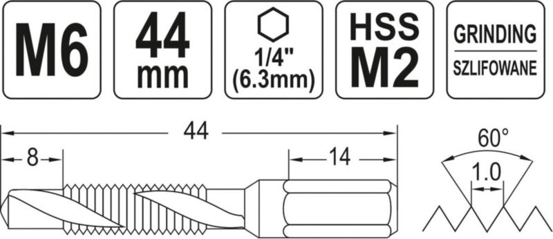 Wiertło - gwintownik do metalu Yato M6 hex | Majsterkowanie w Castoramie