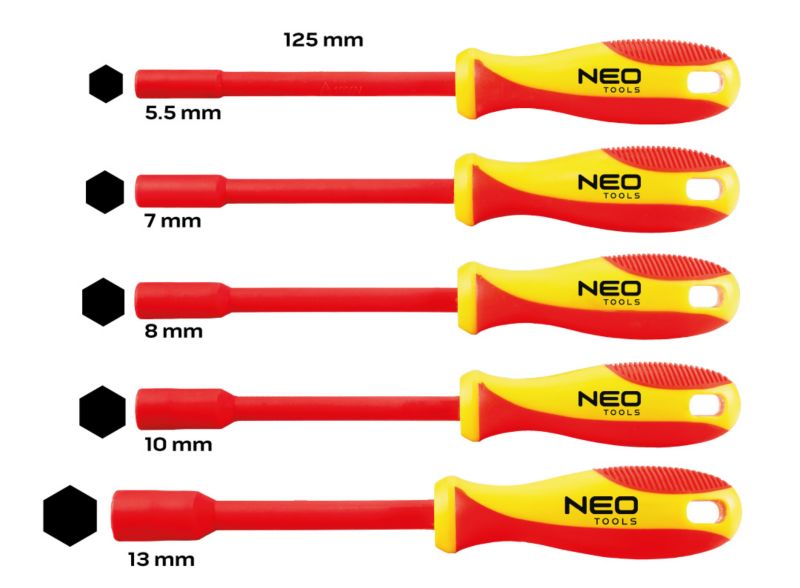 Wkrętaki izolowane nasadowe NEO TOOLS 5 szt. 1 kpl