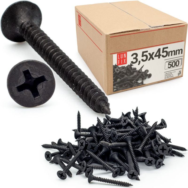 Wkręty do kartongipsu Lun Fix do metalu 3,5x45mm 500szt.