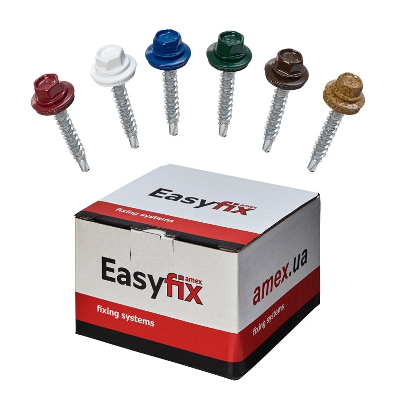 WKRĘTY FARMERSKIE Z EPDM EASY FIX 4,8x35mm(2 opak.po 250 szt) Mocowanie blachy do drewna Kolor c ...