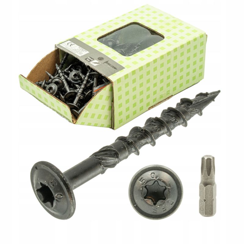 Wkręty PGB do drewna 6x30 mm talerzowe +Bit 100 szt. | Majsterkowanie w Castoramie