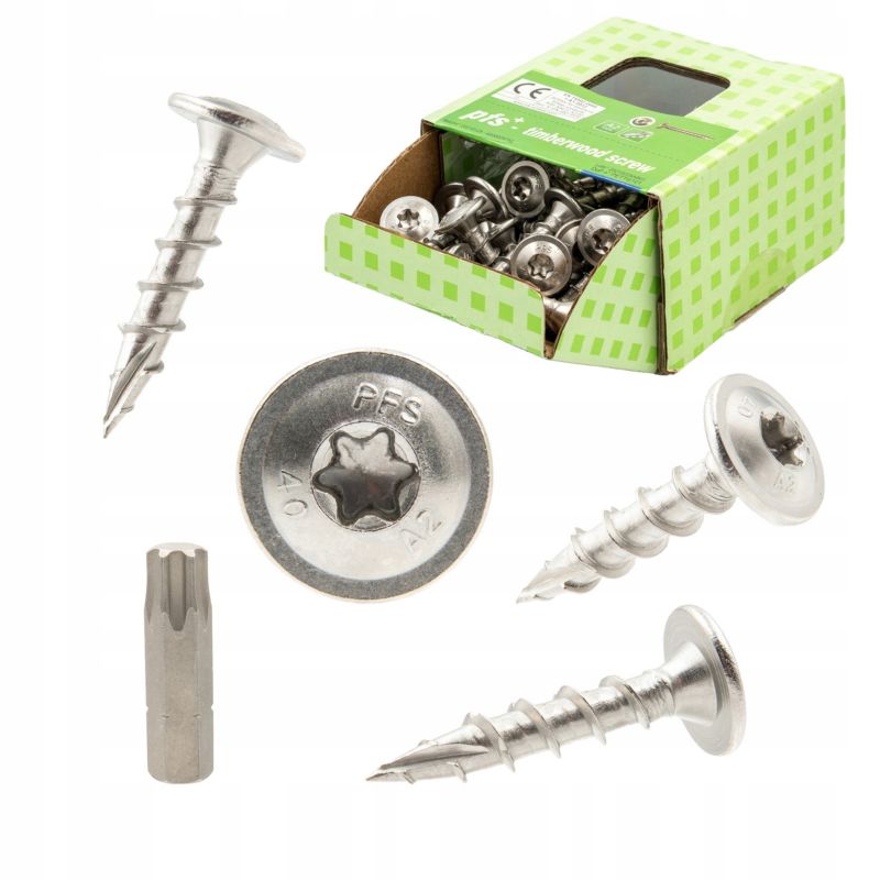 Wkręty PGB konstrukcyjne talerzowe 8x40 mm ze stali nierdzewnej A2 - 50 sztuk | Majsterkowanie w ...