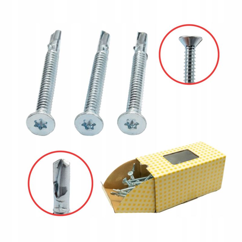 Wkręty PGB samowiercące 5,5x50mm drewno do metalu 200 szt.