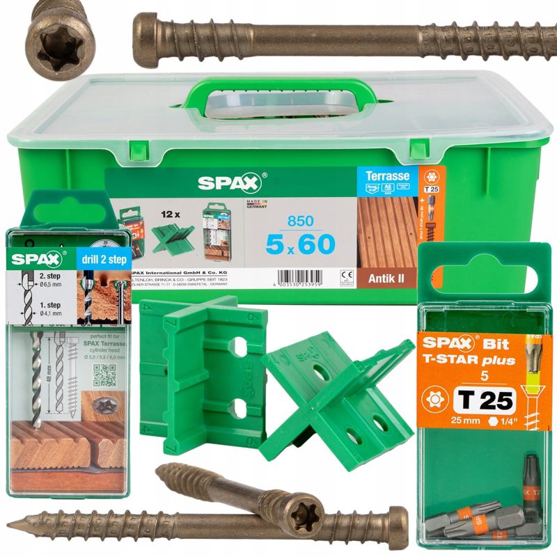 Wkręty tarasowe Spax-D do drewna 5x60mm, Stare Złoto Zestaw 850 szt. | Majsterkowanie w Castoramie