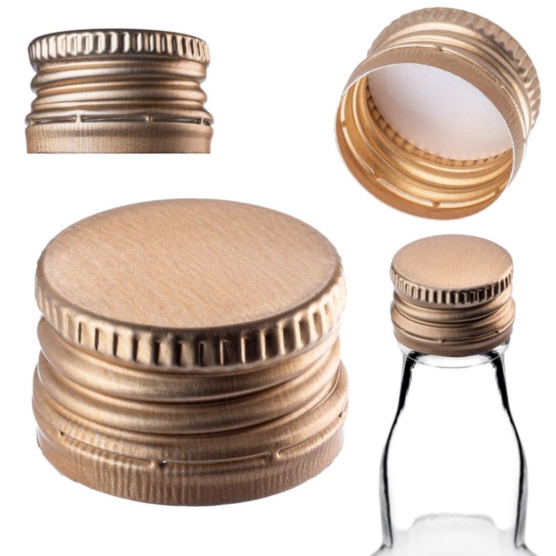 Zakrętka KADAX aluminowa do butelek pakiet złoty 50 szt.