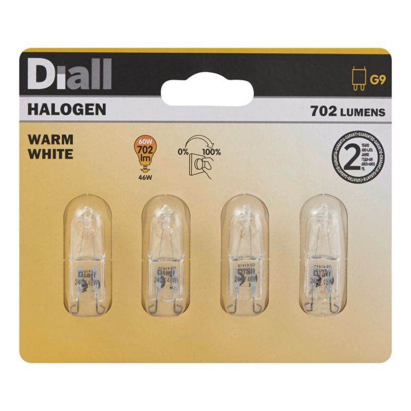 Żarówka halogenowa Diall G9 46 W 702 lm DIM 4 szt. | Majsterkowanie w ...