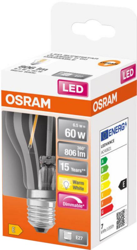 Żarówka LED Osram Filament P60 E27 806 lm 2700 K filamentowa DIM | Majsterkowanie w Castoramie