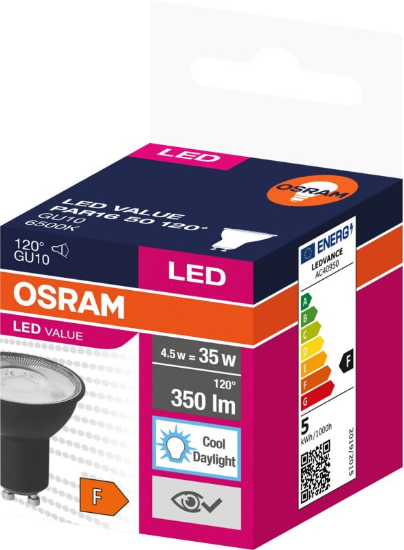 Żarówka LED Osram GU10 350 lm 6500 K 120° czarna | Majsterkowanie w Castoramie