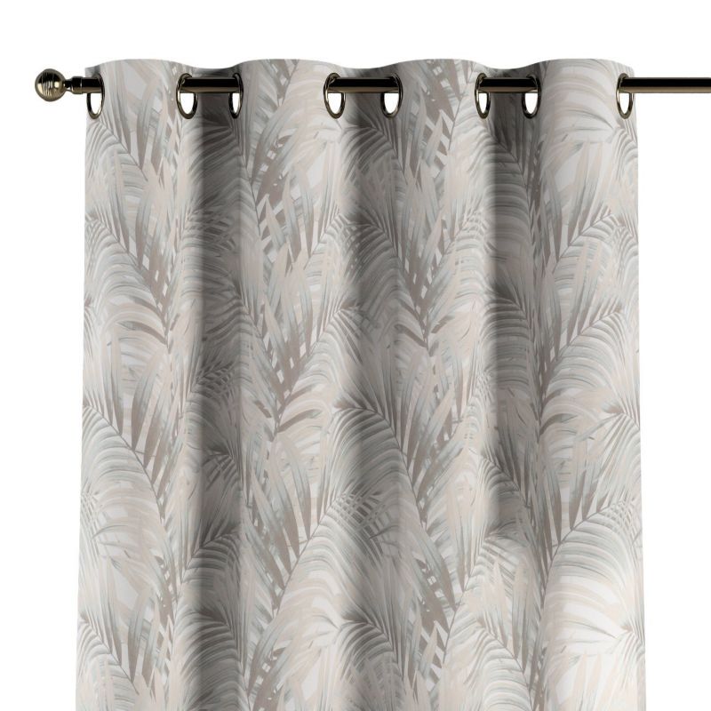 Zasłona na kółkach Dekoria 130x245 cm Gardenia beżowo-kremowe liście ...