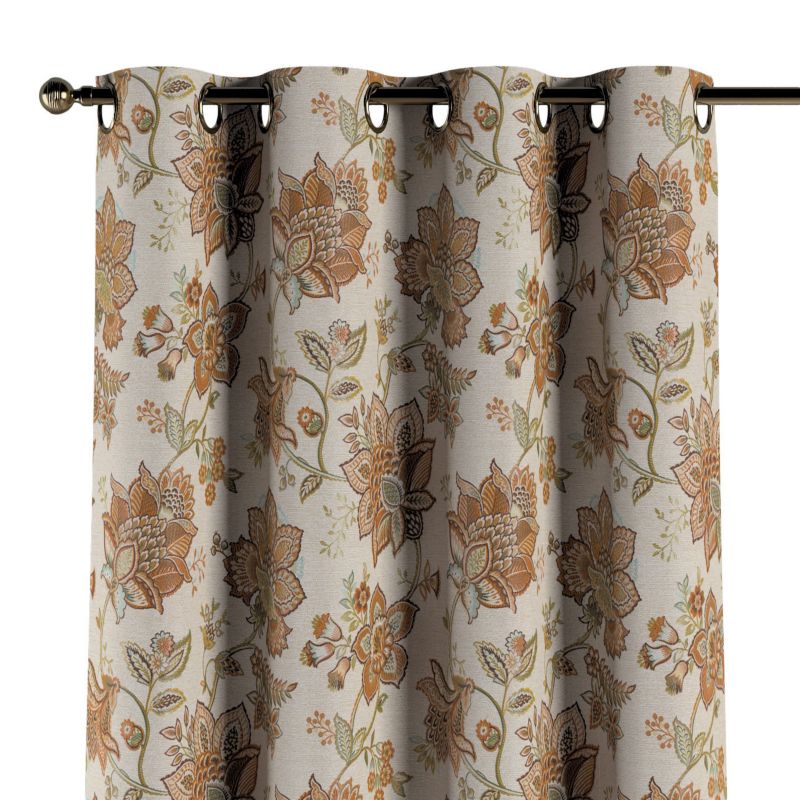 Zasłona na kółkach Dekoria 130x245 cm Intenso Premium beżowe kwiaty 1 ...
