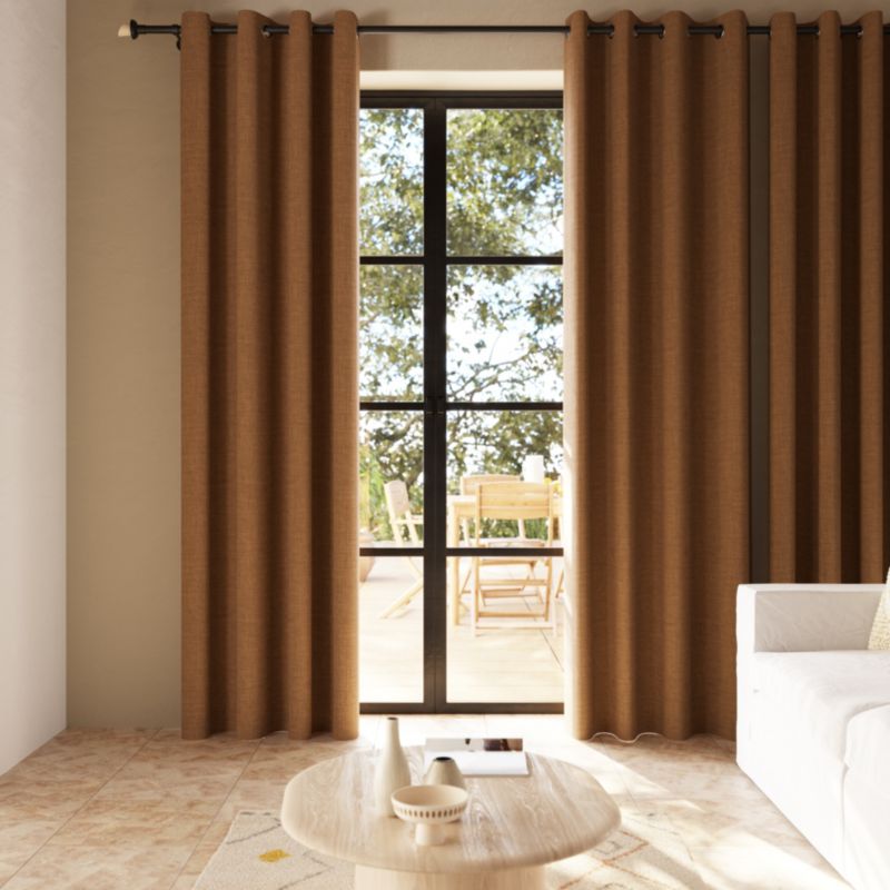 Zasłona GoodHome zaciemniająca Novan 140 x 260 cm musztardowa