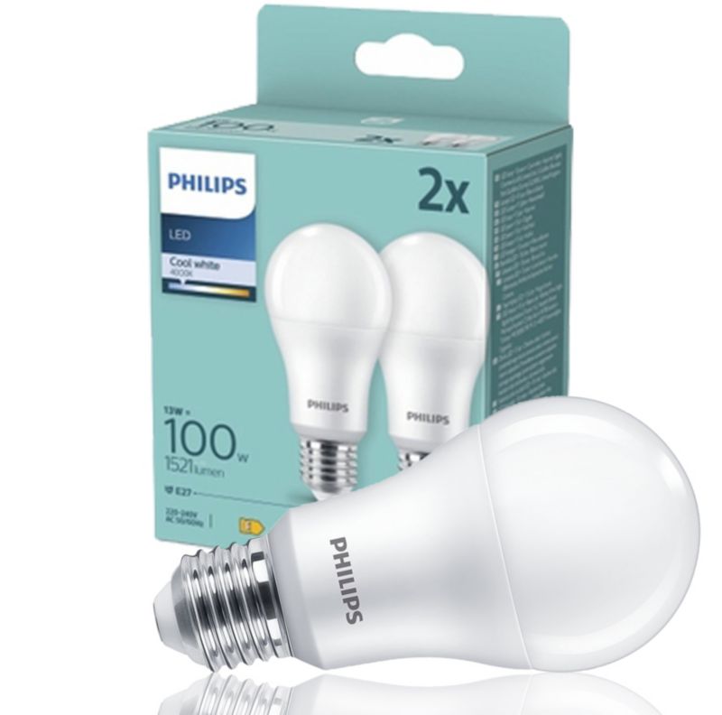 Zestaw 2x żarówka LED Philips 100W A67 E27 CW FR ND 2PF/6 DISC 1op. | Majsterkowanie w Castoramie