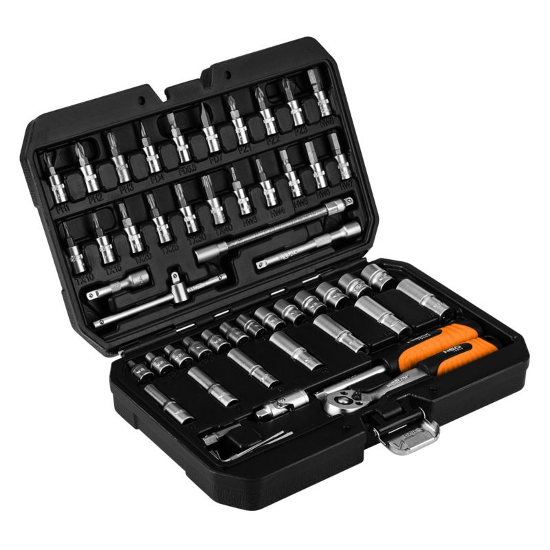 Zestaw kluczy nasadowych Neo Tools 1/4" CrV 55 elementów 1 kpl. | Majsterkowanie w Castoramie