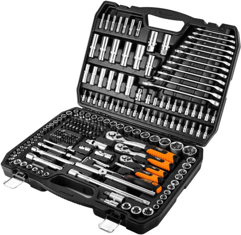 Zestaw kluczy NEO 1/2" 3/8" 1/4" 216 szt.