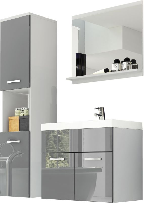 Zestaw mebli łazienkowych MINIO go for it MONTANA biały/szary połysk 1 kpl.