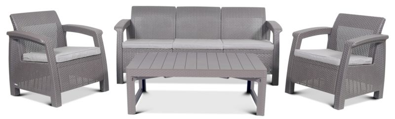 Zestaw mebli ogrodowych Keter Corfu 3-SET Lyon dla 5 osób Cappuccino 1 ...