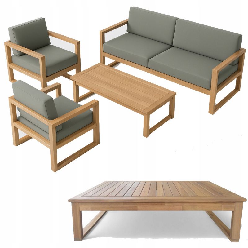 Zestaw Mebli Ogrodowych Meble Drewniane DALI na Taras Stolik Fotel Akacja 1 szt | Majsterkowanie ...